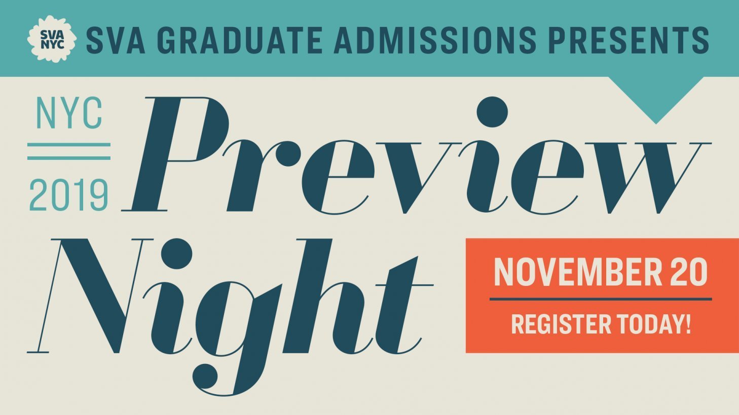 SVA Graduate Admissions Preview Night | Nov 20, 2019; 6:30 - 8:30pm ...