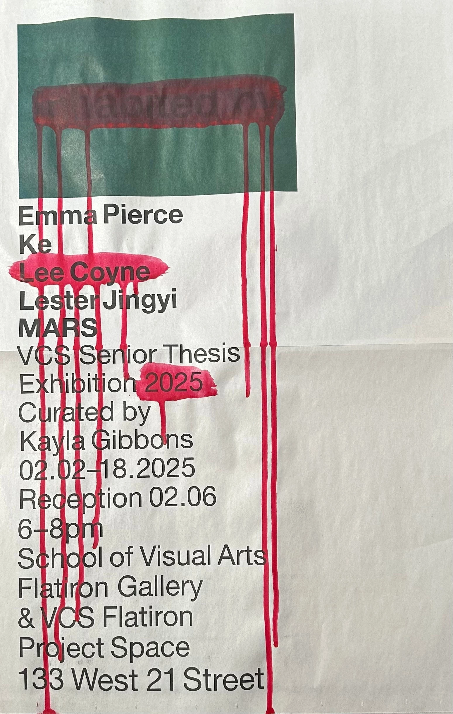 “On paper,” BFA Visual & Critical Studies Senior Exhibition, April 28 ...