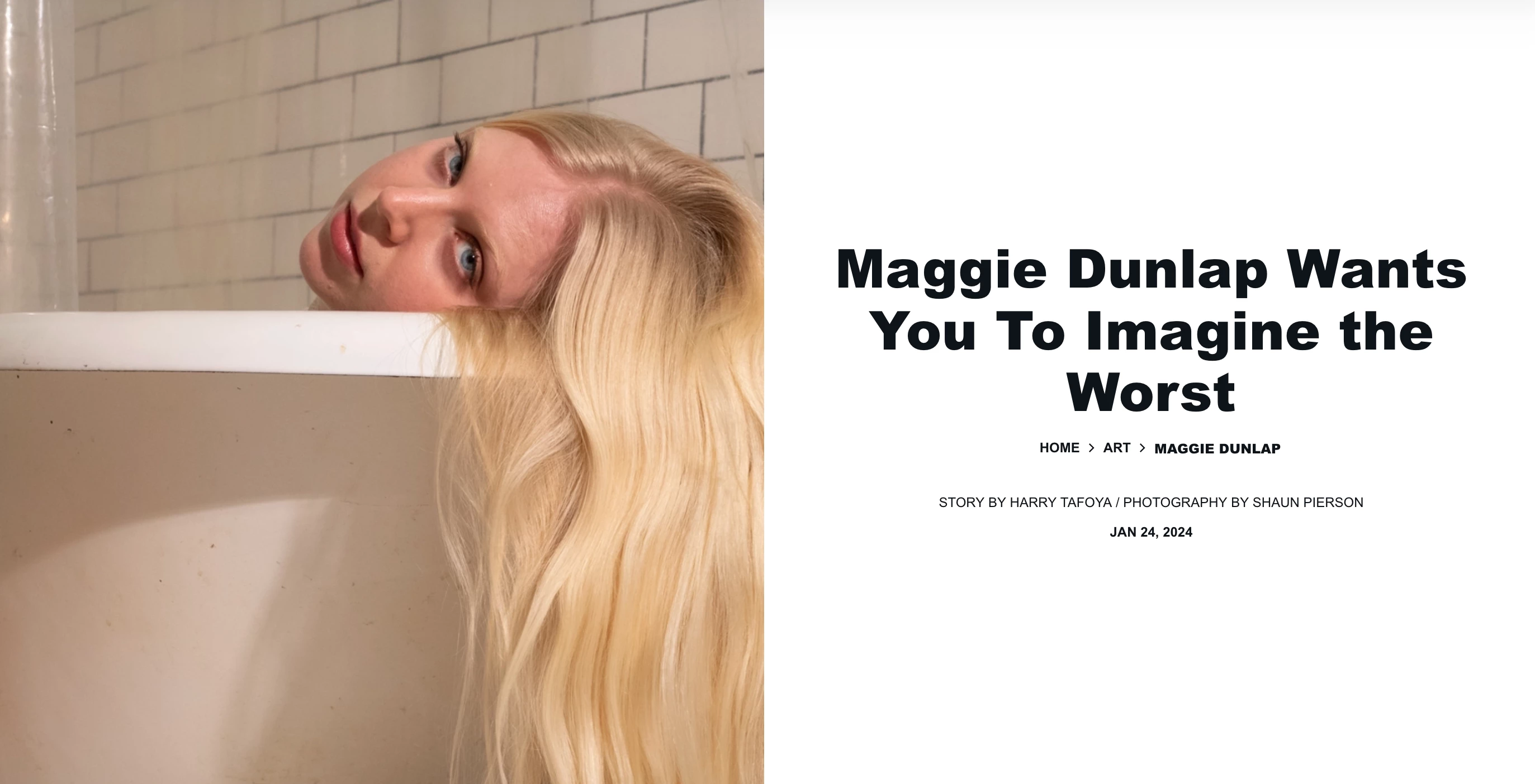 Read a recent interview with Maggie Dunlap in Paper Magazine | School ...