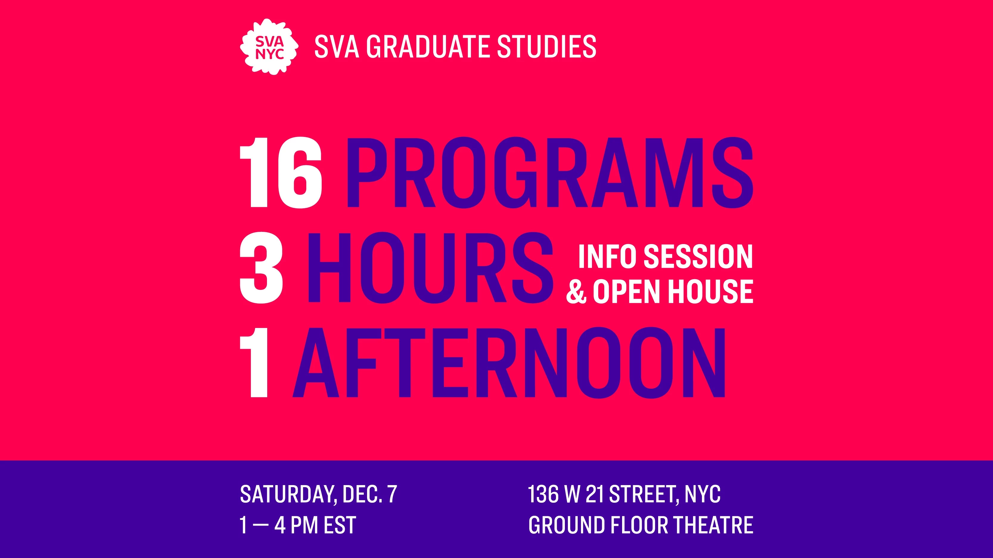 SVA Graduate Programs Info Session and Open House | Dec 7, 2024; 1:00 ...