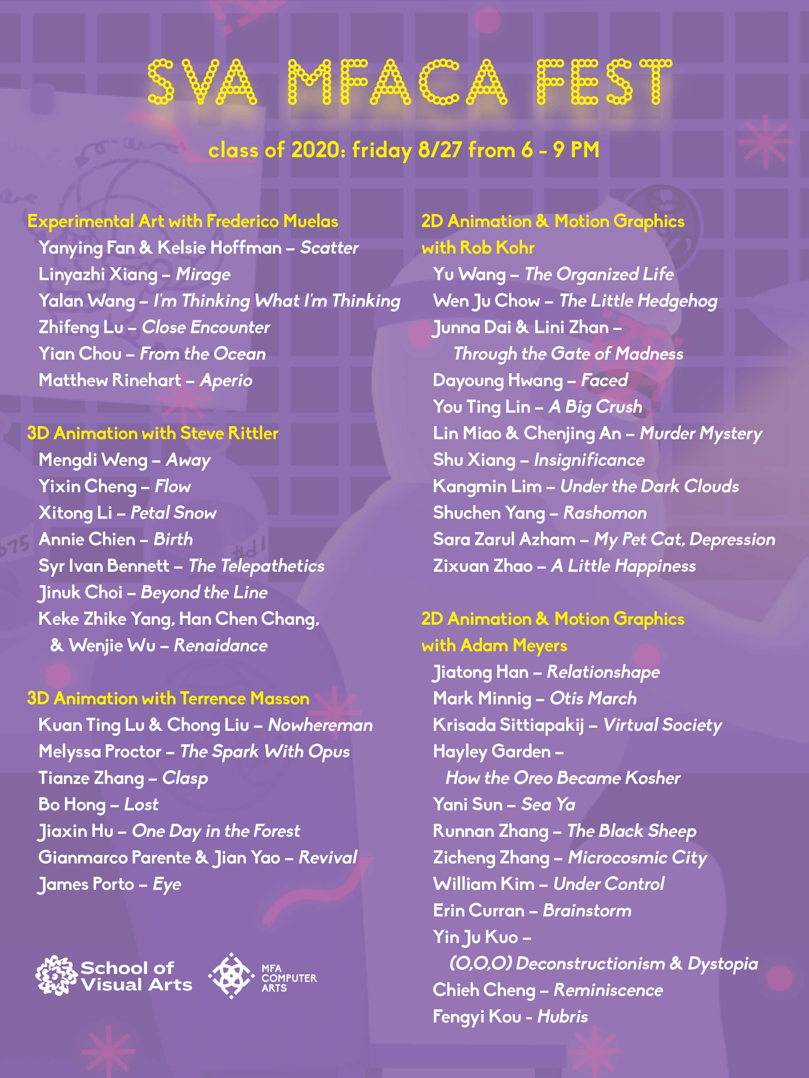 SVA MFACA Fest | August 27 - 28, 2021 | Events and Exhibitions | School ...