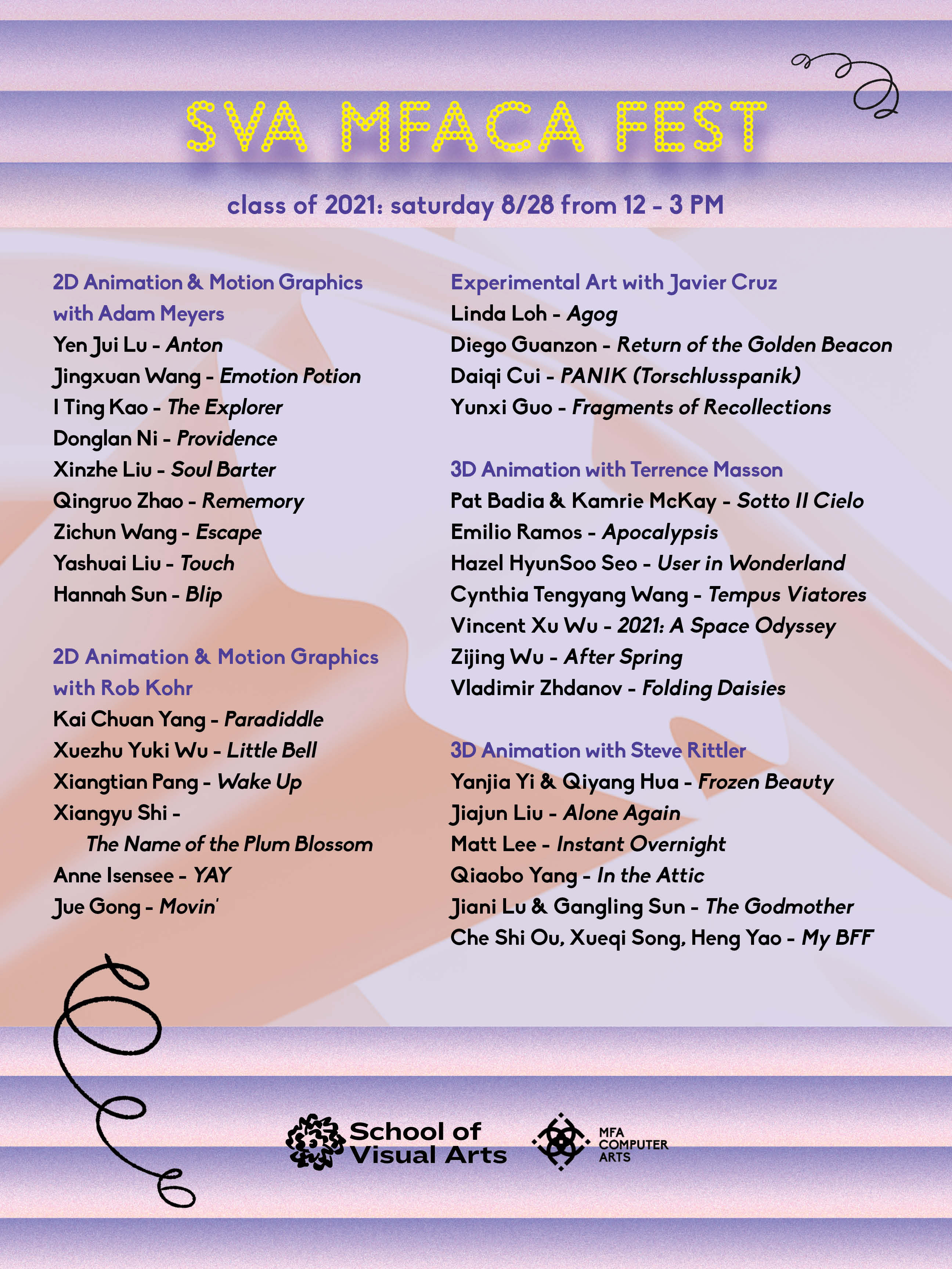 SVA MFACA Fest | August 27 - 28, 2021 | Events and Exhibitions | School ...