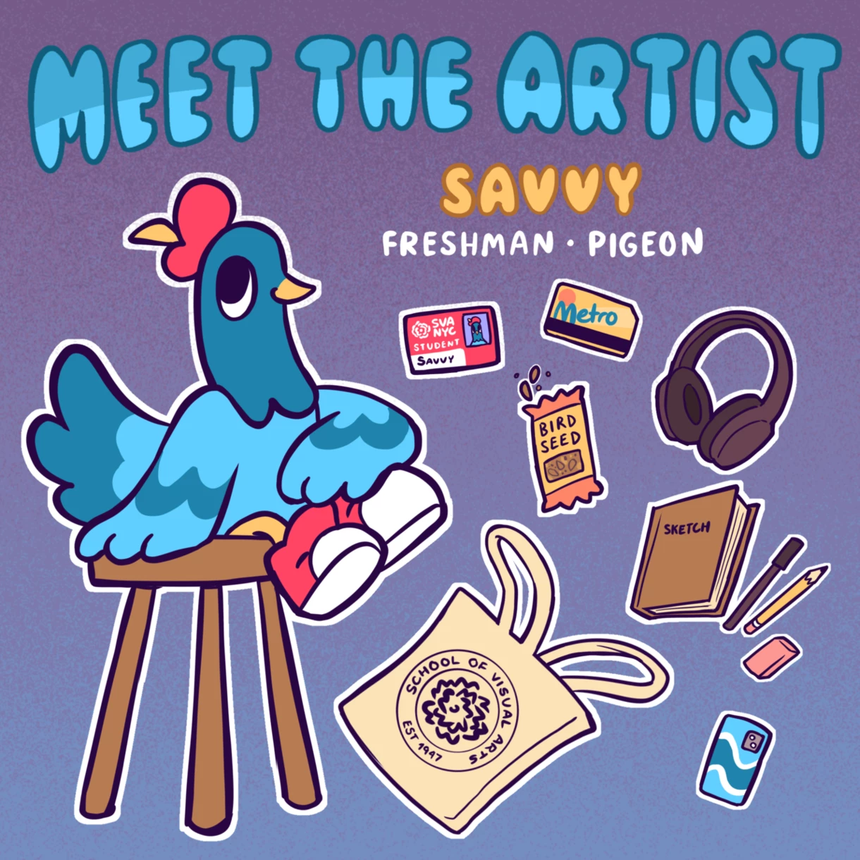 Meet Savvy, SVA’s Official Mascot, and the Creator Behind Him | School ...